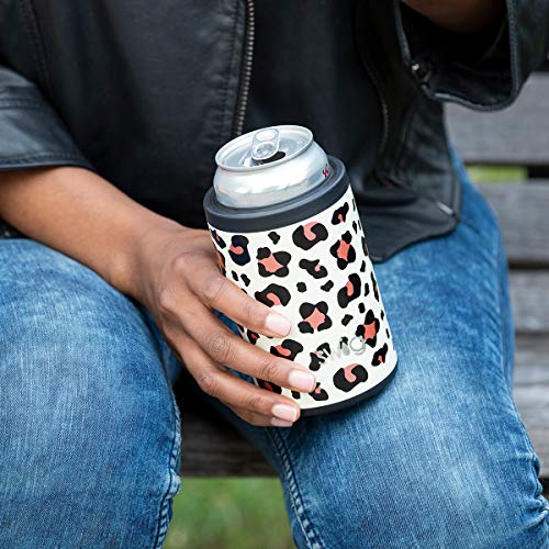 Swig Life Standard Can + Bottle Cooler, Stainless Steel, Dishwasher Safe, Triple Insulated Can Sleeve for Standard Size 12oz Cans or Bottles in Luxy Leopard Print