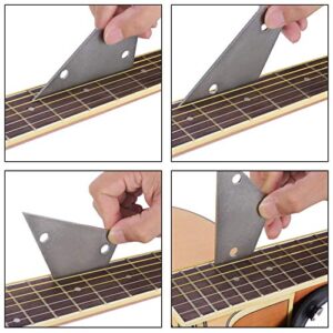 Guitar Luthier Tool Including Fret Leveling Beam Sanding Leveler Beam, Guitar Fret File, Stainless Steel Fret Rocker and Fingerboard Guards Protectors, Grinding Stones