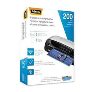 Fellowes Jupiter 2 125 Laminator with 10 Pouches, 12.5 Inch (5734101), Black & Grey and Thermal Laminating Pouches, 3mil Letter Size Sheets, 9 x 11.5, 200 Pack, Clear (5743401)