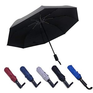 aglifefy travel essentials compact small umbrella windproof automatic, collapsible, folding, mini, backpack, car, purse umbrellas for rain - men and women black