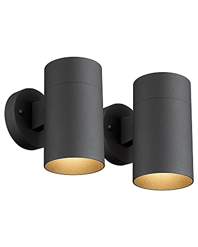 Ken & Ricky Outdoor Wall Sconce, Exterior Wall Light Fixtures, Cylinder Outside Lights for House Porch Garage Patio Doorway Entryway -2 Pack