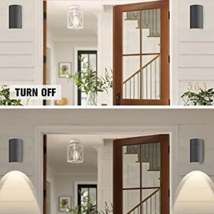 Ken & Ricky Outdoor Wall Sconce, Exterior Wall Light Fixtures, Cylinder Outside Lights for House Porch Garage Patio Doorway Entryway -2 Pack