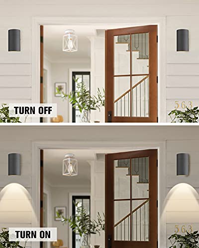 Ken & Ricky Outdoor Wall Sconce, Exterior Wall Light Fixtures, Cylinder Outside Lights for House Porch Garage Patio Doorway Entryway -2 Pack