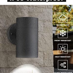 Ken & Ricky Outdoor Wall Sconce, Exterior Wall Light Fixtures, Cylinder Outside Lights for House Porch Garage Patio Doorway Entryway -2 Pack