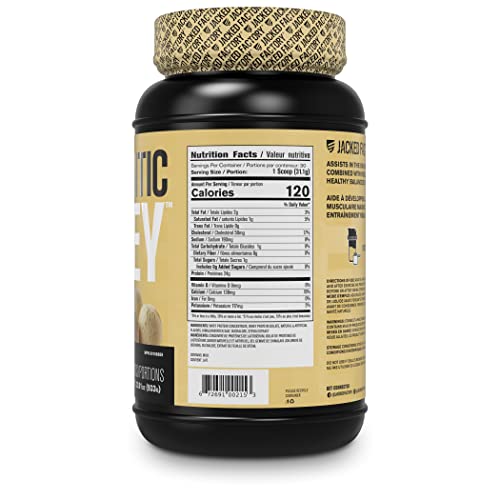 Jacked Factory Authentic Whey Muscle Building Whey Protein Powder - Low Carb, Non-GMO, No Fillers, Mixes Perfectly - Vanilla Flavor