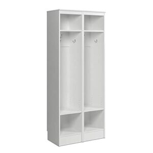 prepac narrow entryway organizer, white - set of 2