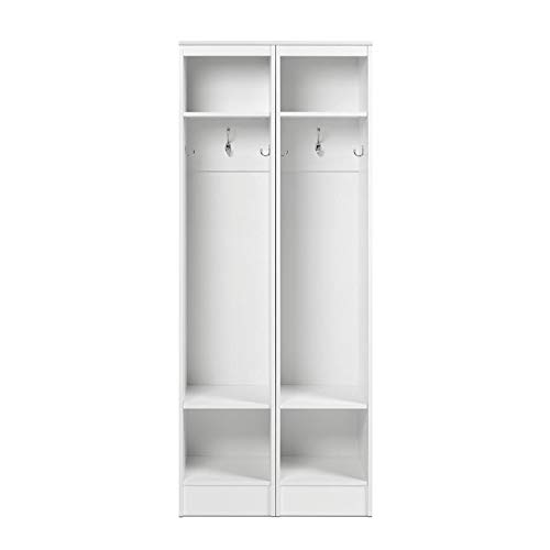 Prepac Narrow Entryway Organizer, White - Set of 2