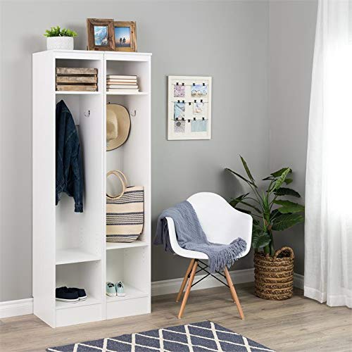 Prepac Narrow Entryway Organizer, White - Set of 2