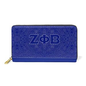 bbgreek zeta phi beta paraphernalia - vegan leather zip wallet - sorority gifts for women - official vendor