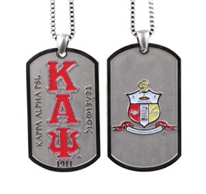 kappa alpha psi fraternity dual-sided dog tag - fraternity coat of arms on back