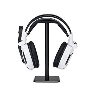 headphone stand, universal aluminum metal holder for airpods max, hyperx cloud ii, xbox one, turtle beach, sennheiser, sony, bose, beats pc gaming headset display & wireless headphones (black)