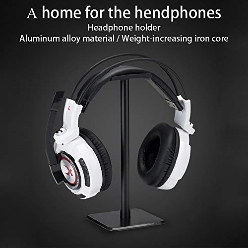 Headphone Stand, Universal Aluminum Metal Holder for AirPods Max, HyperX Cloud II, Xbox One, Turtle Beach, Sennheiser, Sony, Bose, Beats PC Gaming Headset Display & Wireless Headphones (Black)