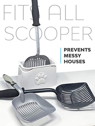 iPrimio Scooper Monster Cat Litter Scoop - Easy Cleaning Litterbox - Modern Scooper Holder -Works with All Metal and Plastic Scoopers