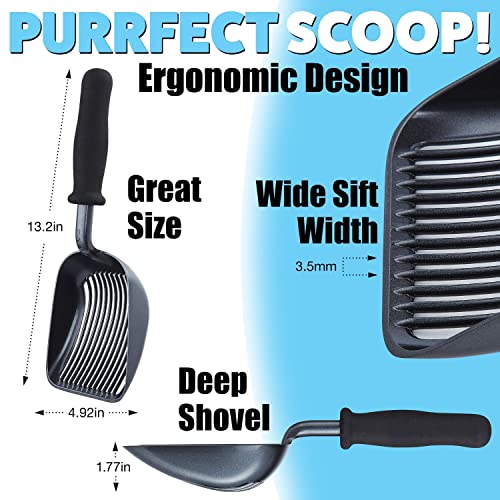 iPrimio Scooper Monster Cat Litter Scoop - Easy Cleaning Litterbox - Modern Scooper Holder -Works with All Metal and Plastic Scoopers