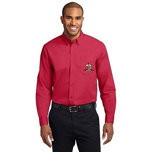 Kappa Alpha Psi Long Sleeve Oxford Large Red/Light Stone