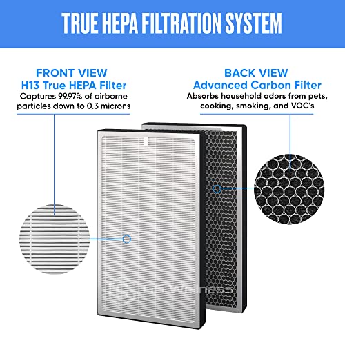 G6 Wellness H13 HEPA 2-Pack Replacement Filter Set Compatible with Medify Air MA-25 Air Purifier | 3 in 1 Filtration | Medical Grade True HEPA Filter H13 | Activated Carbon | Pre-Filter