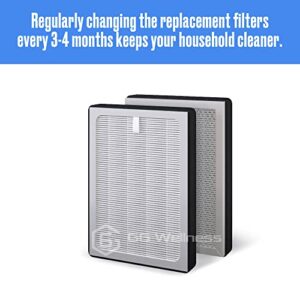 G6 Wellness H13 HEPA 2-Pack Replacement Filter Set Compatible with Medify Air MA-25 Air Purifier | 3 in 1 Filtration | Medical Grade True HEPA Filter H13 | Activated Carbon | Pre-Filter