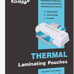 Koala Hot Thermal Laminating Pouches 3 mil 11.5x17.5 Inches and Double-Side Glossy Inkjet Photo Paper Total 155 Sheets