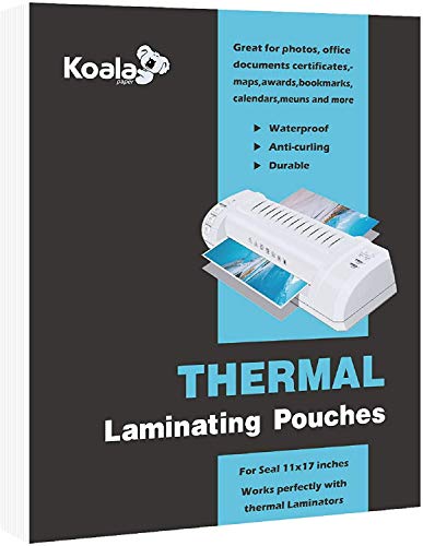 Koala Hot Thermal Laminating Pouches 3 mil 11.5x17.5 Inches and Double-Side Glossy Inkjet Photo Paper Total 155 Sheets