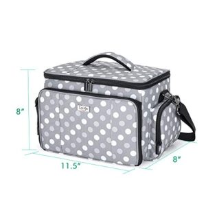 Luxja High Capacity Sewing Accessories Organizer (Bag ONLY), Sewing Supplies Organizer with Shoulder Strap (Patent Design), Polka Dots