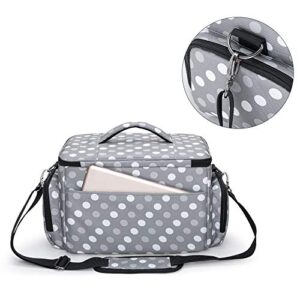 Luxja High Capacity Sewing Accessories Organizer (Bag ONLY), Sewing Supplies Organizer with Shoulder Strap (Patent Design), Polka Dots