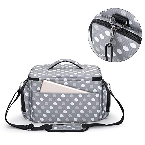 Luxja High Capacity Sewing Accessories Organizer (Bag ONLY), Sewing Supplies Organizer with Shoulder Strap (Patent Design), Polka Dots