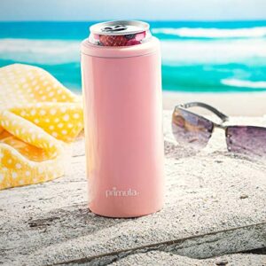 Primula Slim Can Stainless Steel Vacuum Insulated Coozie Cooler for 12 Ounce Skinny Cans, Pink