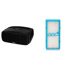 holmes desktop hepa-type, 3 speeds plus optional ionizer small air purifier, hap242b-u, black & hapf30at air filter, pack of 1, white