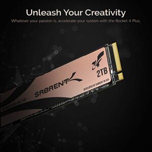 SABRENT 2TB Rocket 4 Plus NVMe 4.0 Gen4 PCIe M.2 Internal SSD Extreme Performance Solid State Drive R/W 7100/6600MB/s (Latest Version) (SB-RKT4P-2TB)