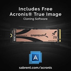 SABRENT 2TB Rocket 4 Plus NVMe 4.0 Gen4 PCIe M.2 Internal SSD Extreme Performance Solid State Drive R/W 7100/6600MB/s (Latest Version) (SB-RKT4P-2TB)