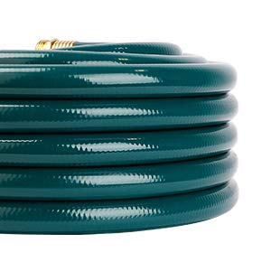 Worth Garden Short Garden Hose 3/4 in. X 25ft. NO KINK,No Leak,HEAVY DUTY Durable PVC Water Hose with Brass Hose Fittings Swivel Grip,Male to Female Fittings,12 YEARS WARRANTY, Dark Green,H065B04