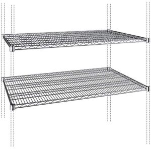 Regal Altair 14" x 48" Chrome Wire Shelving |Pack of 2 Shelves| Heavy Duty NSF Storage Shelves