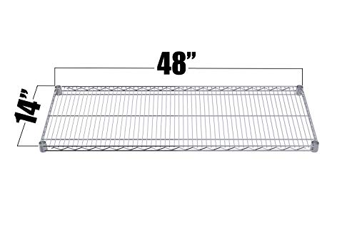 Regal Altair 14" x 48" Chrome Wire Shelving |Pack of 2 Shelves| Heavy Duty NSF Storage Shelves