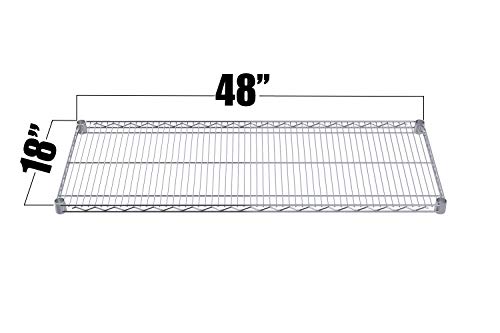 Regal Altair 18" x 48" Chrome Wire Shelving |Pack of 2 Shelves| Heavy Duty NSF Storage Shelves