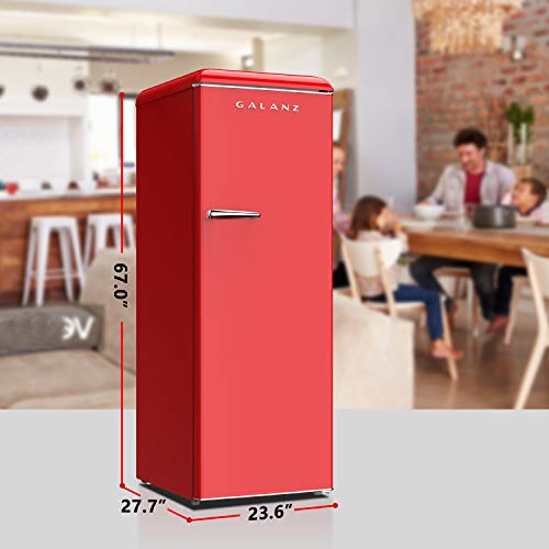 Galanz GLF11URDG16 Convertible Freezer/Fridge, Electronic Temperature Control, 11 Cu.Ft, Hot Rod Red