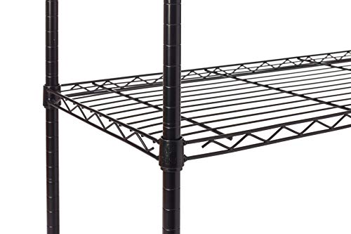 Home Storage Space HSS 5 Tier Wire Shelving Rack, Black, 16" Dx36 Wx72 H