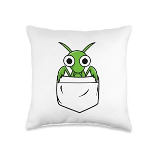 my beautiful pocket mantis pocket mantis throw pillow, 16x16, multicolor