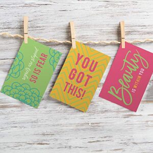 Canopy Street Motivational Quote Postcards / 25 Inspirational Postcards / 4" x 6" Encouraging Note Cards/Uplifting Bright Card Designs/Made In The USA