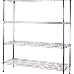 Regal Altair 14" Deep x 72" Wide x 74" High 4 Tier Chrome Wire Shelving Kit | NSF Commercial Storage Rack Unit