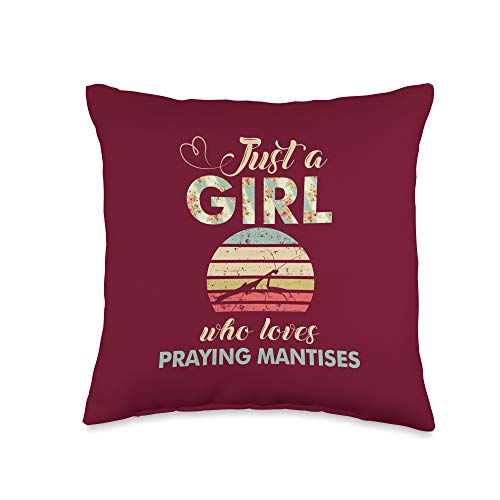 Check out my other Praying Mantis T-shirts Just A Girl Who Loves Praying Mantises Throw Pillow, 16x16, Multicolor