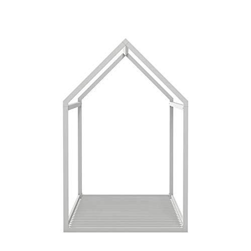 Little Seeds Rowan Valley Skyler Kids Metal House, Twin Size Frame, Dove Gray Bed (DA4037419LS)