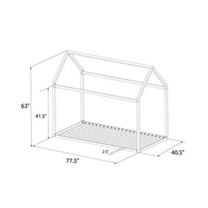 Little Seeds Rowan Valley Skyler Kids Metal House, Twin Size Frame, Dove Gray Bed (DA4037419LS)