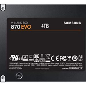 SAMSUNG 870 EVO 4TB 2.5 Inch SATA III Internal SSD (MZ-77E4T0B/AM) , Black