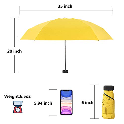 TOPTIE Mini Windproof Travel Umbrella, Compact Sun & Rain Umbrella with UV Protection (Purple)