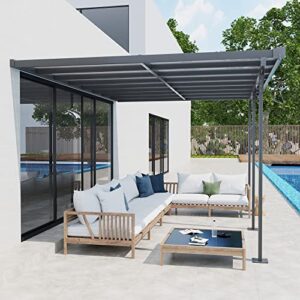 Outsunny 14.5' x 10' Outdoor Pergola Patio Gazebo Awning for Patio with Adjustable Posts & Height, UV-Fighting Panels, & Aluminum Frame