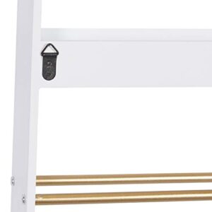 Deco 79 Glam Wood Rectangle Wall Shelf, 16" x 4" x 36", White