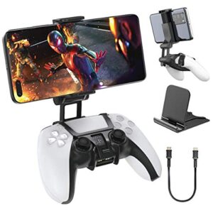 oivo ps5 controller phone mount clip, mobile gaming clip cell phone stand holder replacement for playstation 5 dualsense controller remote play