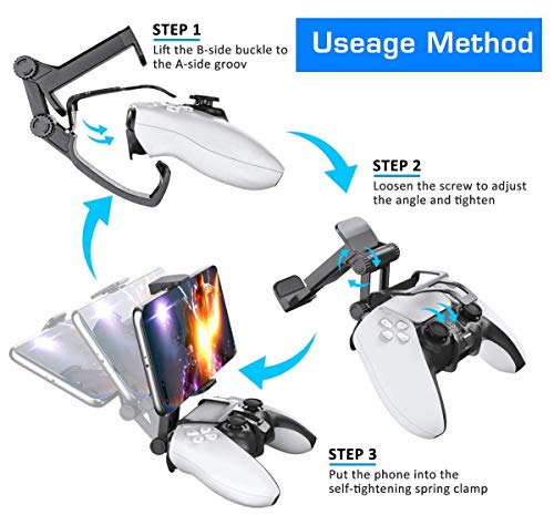 OIVO PS5 Controller Phone Mount Clip, Mobile Gaming Clip Cell Phone Stand Holder Replacement for Playstation 5 Dualsense Controller Remote Play