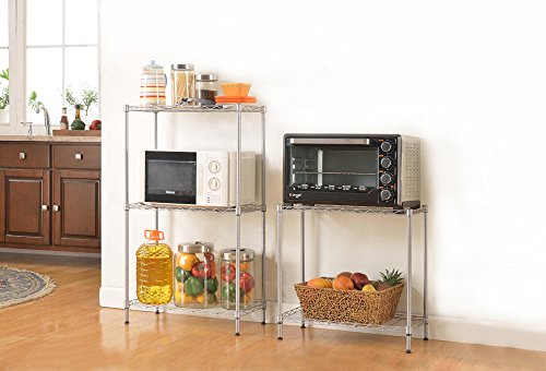 5 Tier Wire Shelving Unit Floor Standing Storage Rack,Steel Storage Shelf for Office Kitchen (Silver)