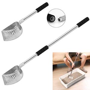 abealv cat litter scoop metal cat litter scooper long handle cat scoop detachable stainless steel non-stick cat litter sifter pet scoop with deep shovel kitty cat scooper for sifting cats litter